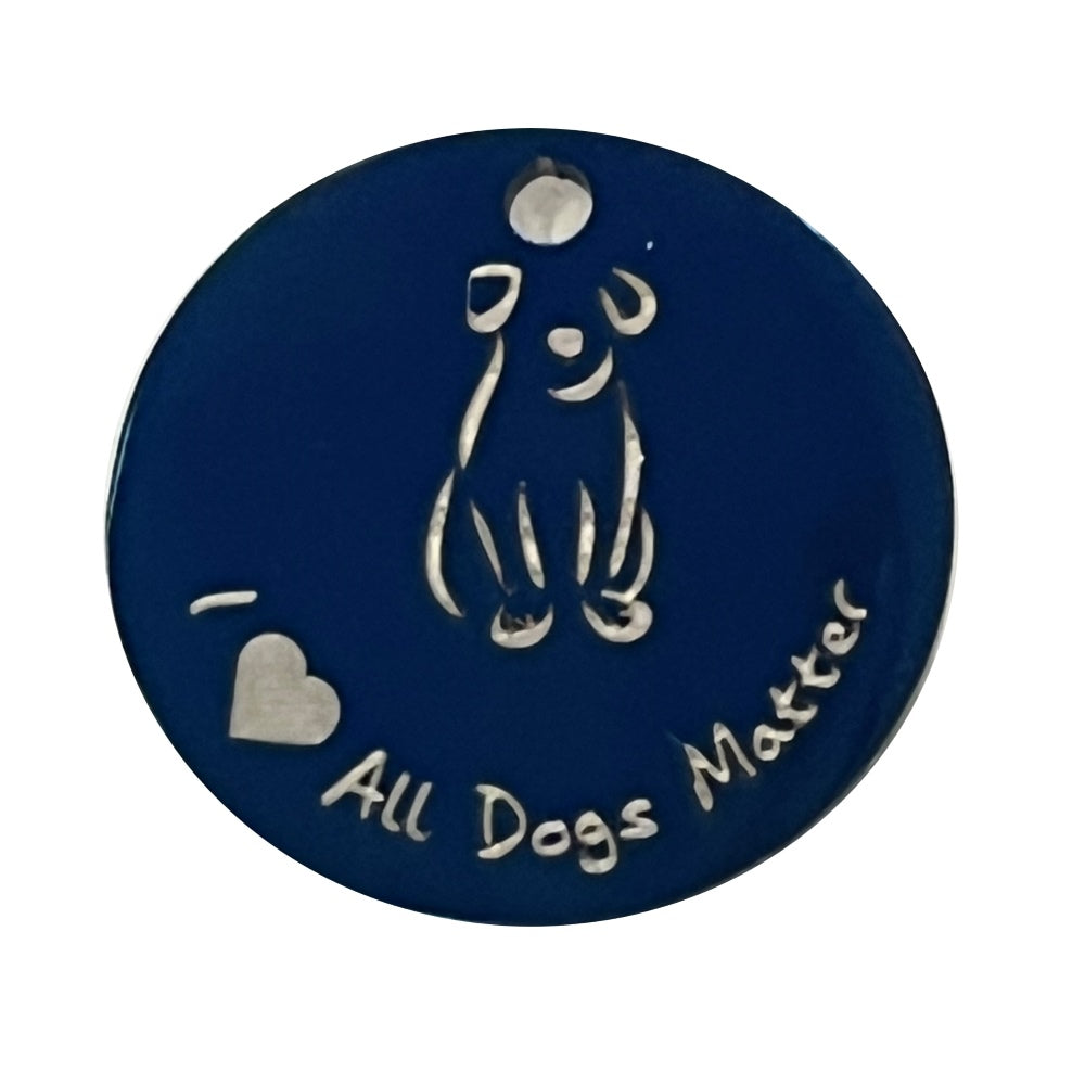 Blue Titanium Dog tag | Engrave Dog Tags | Dog Name Tag | Shiny | Long Paws