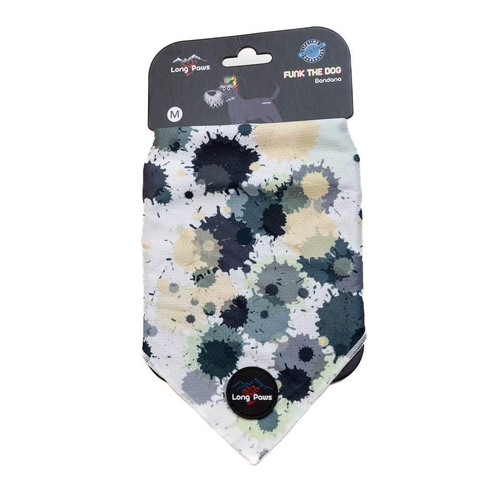 Funk the Dog Bandana | Paint Splodge Grey | Long Paws